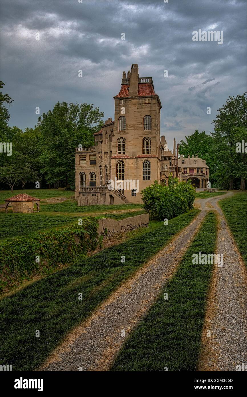 Colorful exterior view from the garden to the historic Landmark of ...
