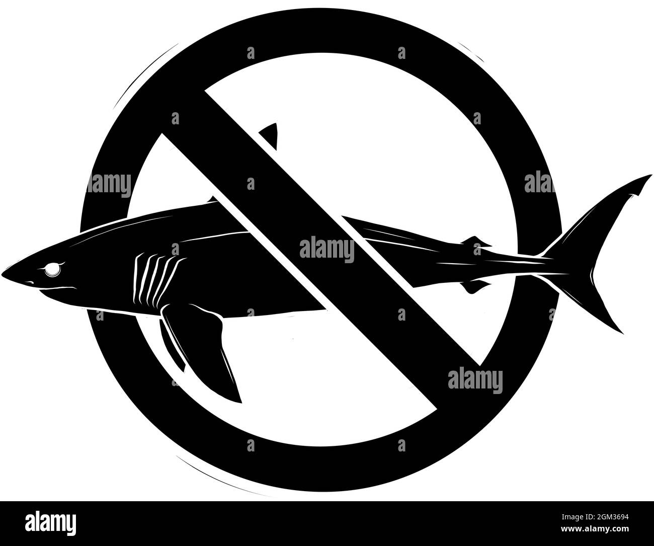 Stop shark sign, warning, vector illustration design Stock Vector Image ...