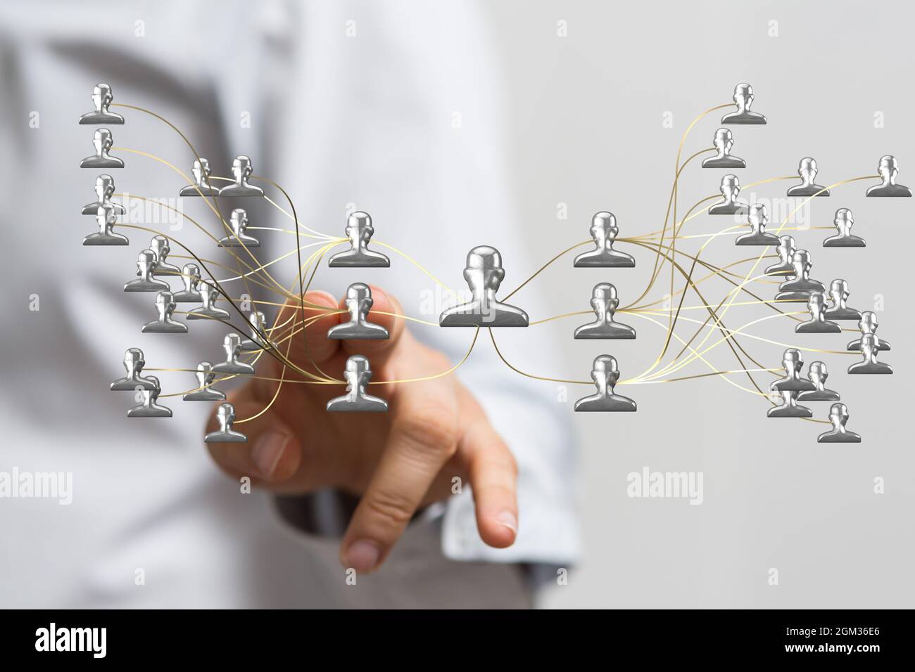 3d rendering of a digital hierarchy connection concept projection with ...