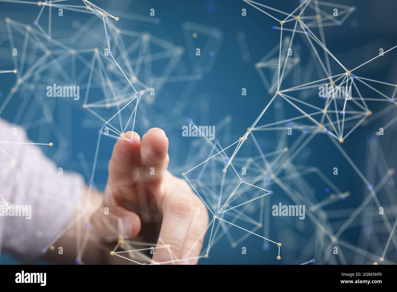 3d rendering of a digital coding scheme with a hand tapping on it on a ...