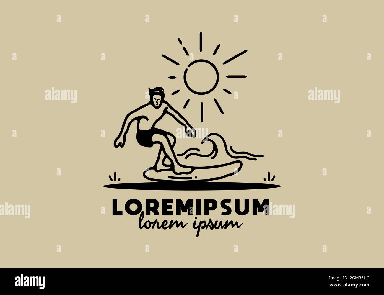 Vintage surfing man Stock Vector Images - Alamy