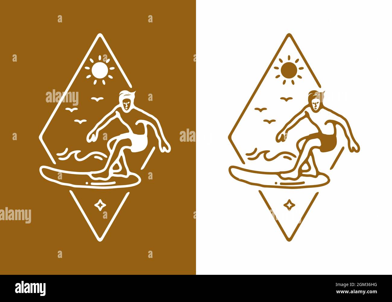 Vintage surfing man Stock Vector Images - Alamy