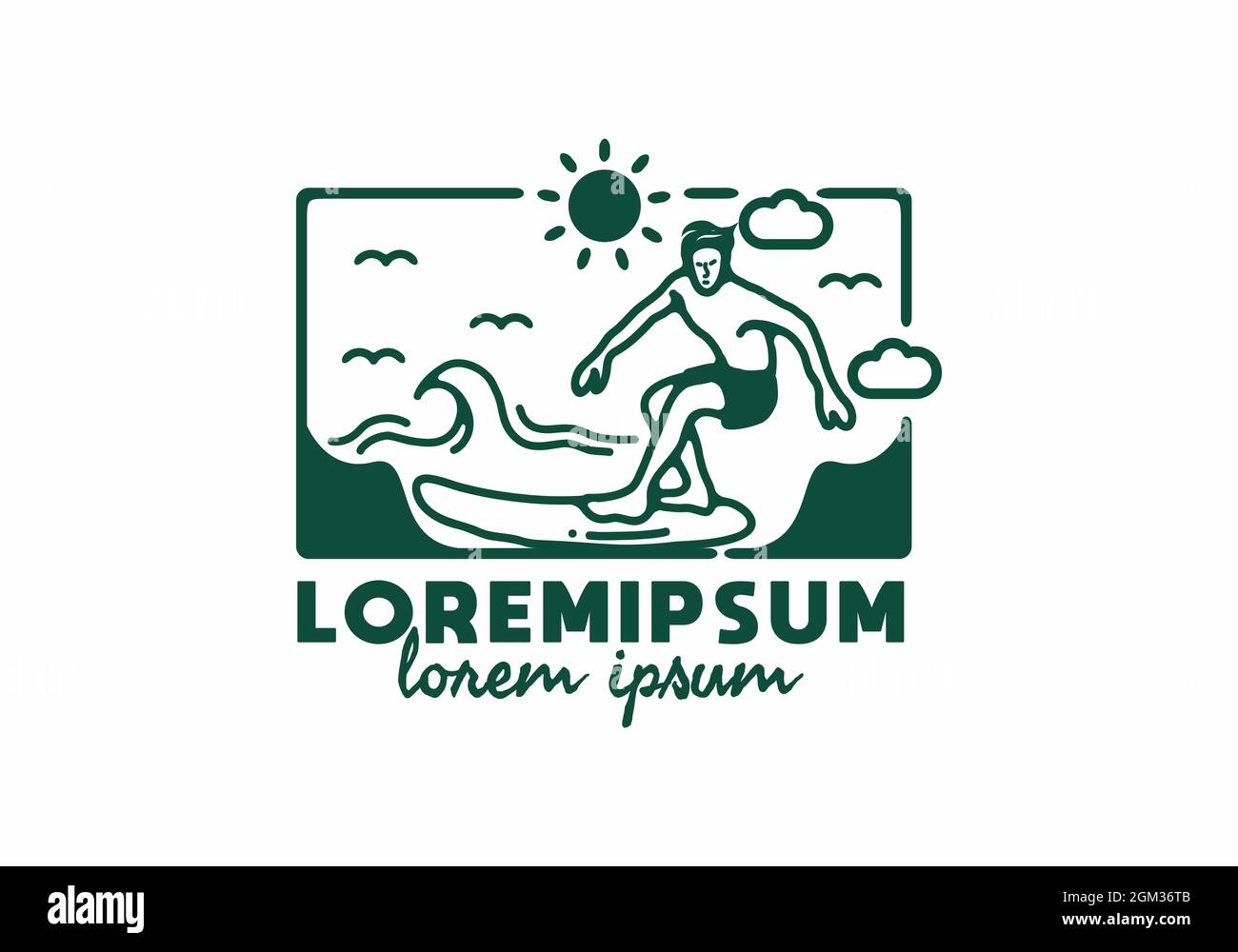 Line badge vintage man Stock Vector Images - Alamy