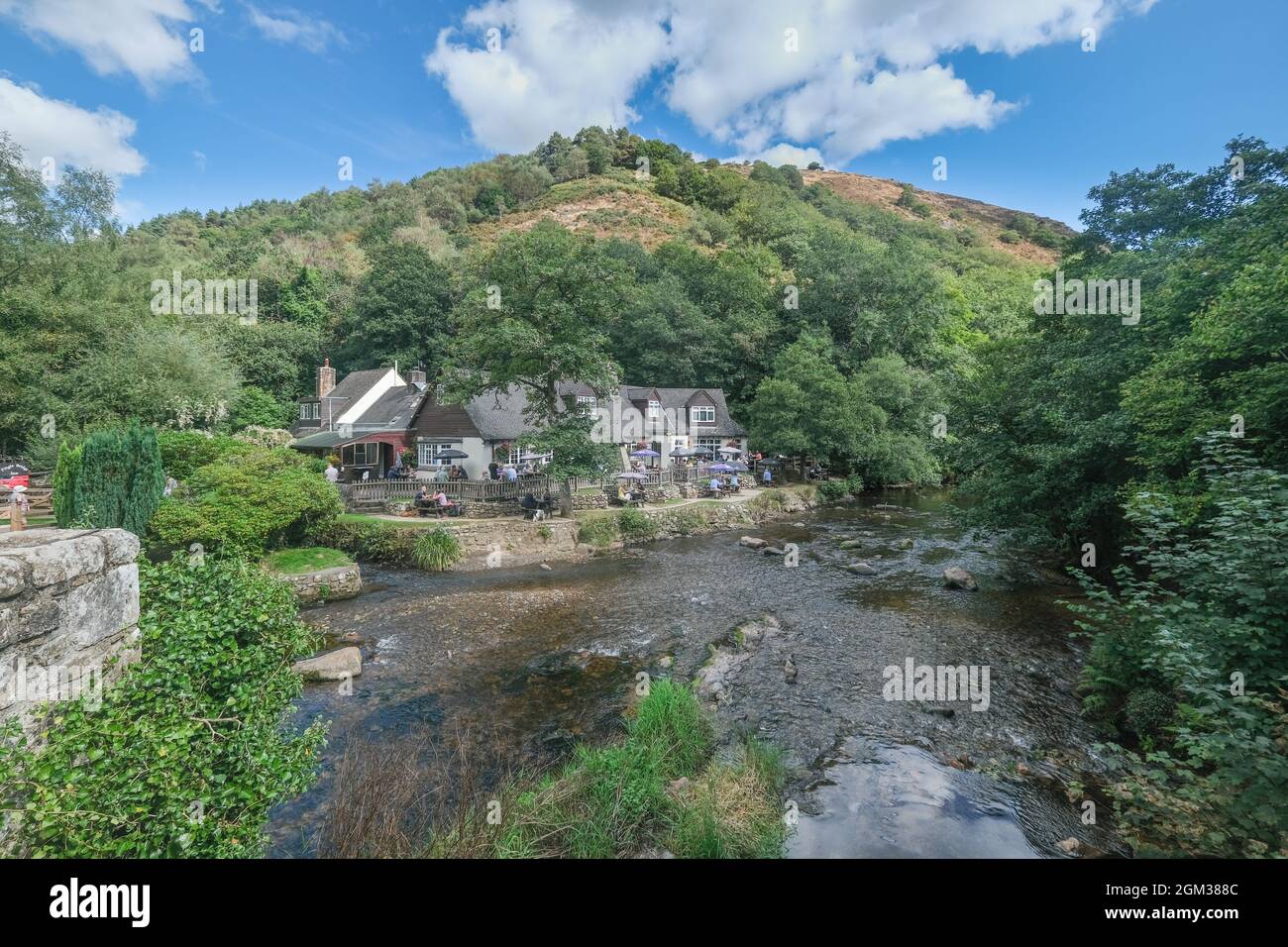 Fingles Bridge, Devon, UK. 16th September 2021. UK Weather. It was a ...