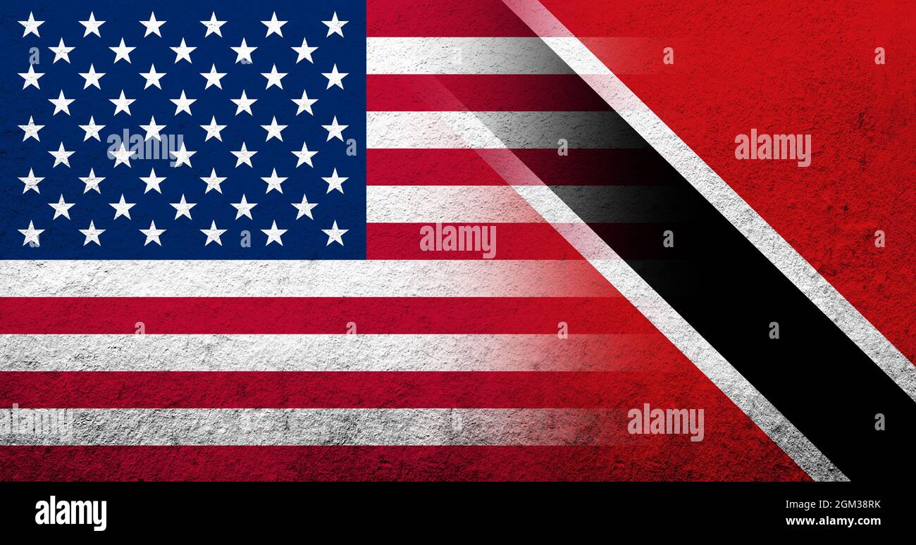 United States of America (USA) national flag with Trinidad and Tobago ...
