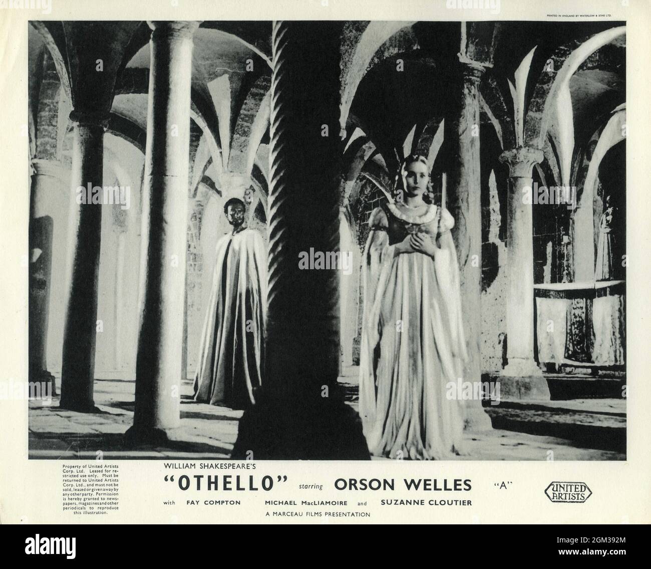 ORSON WELLES and SUZANNE CLOUTIER as Desdemona in OTHELLO 1951 director ORSON WELLES play by ...