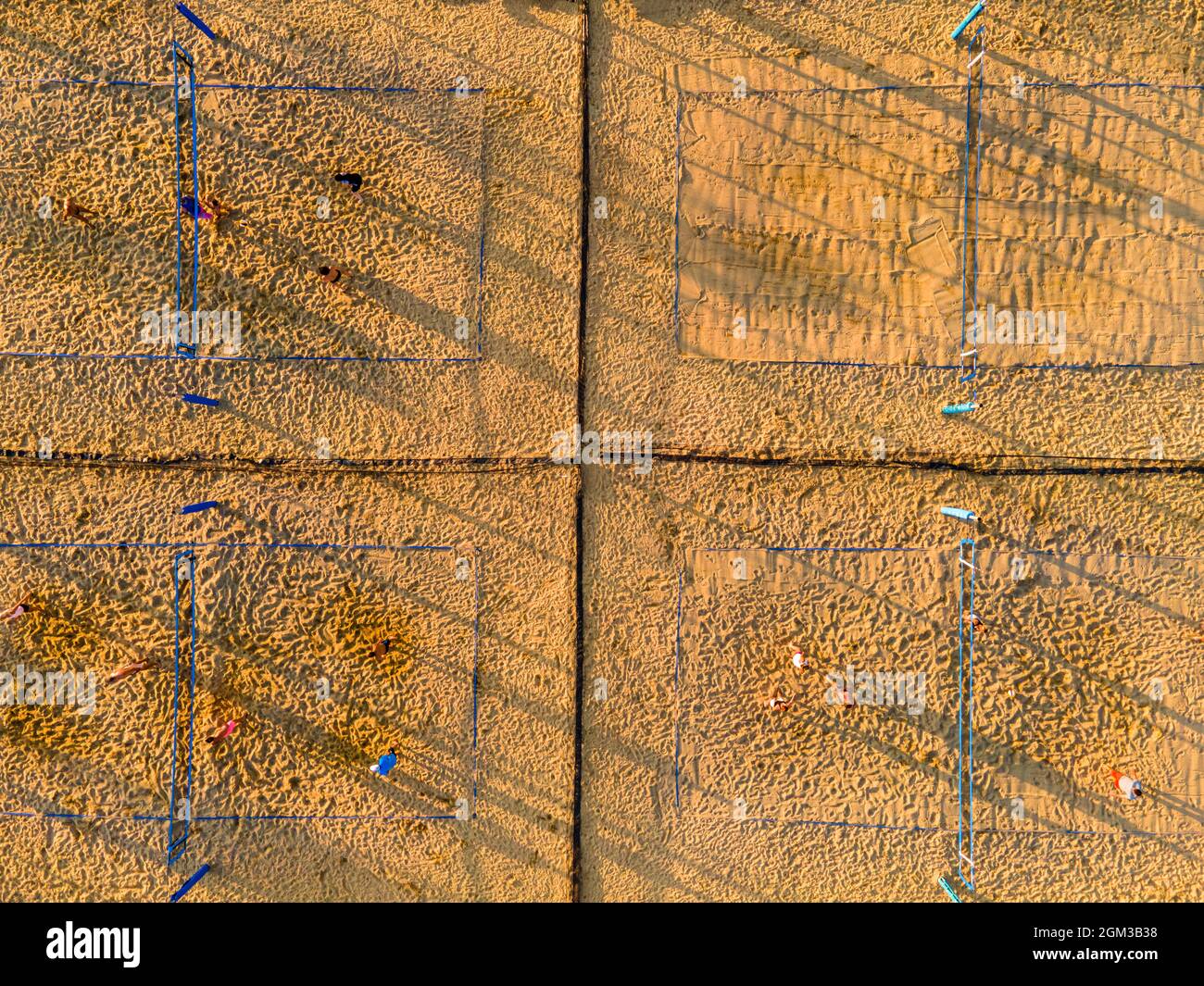 Beach Volleyball Fields in Public Urban Park. Top Down Abstract Aerial ...
