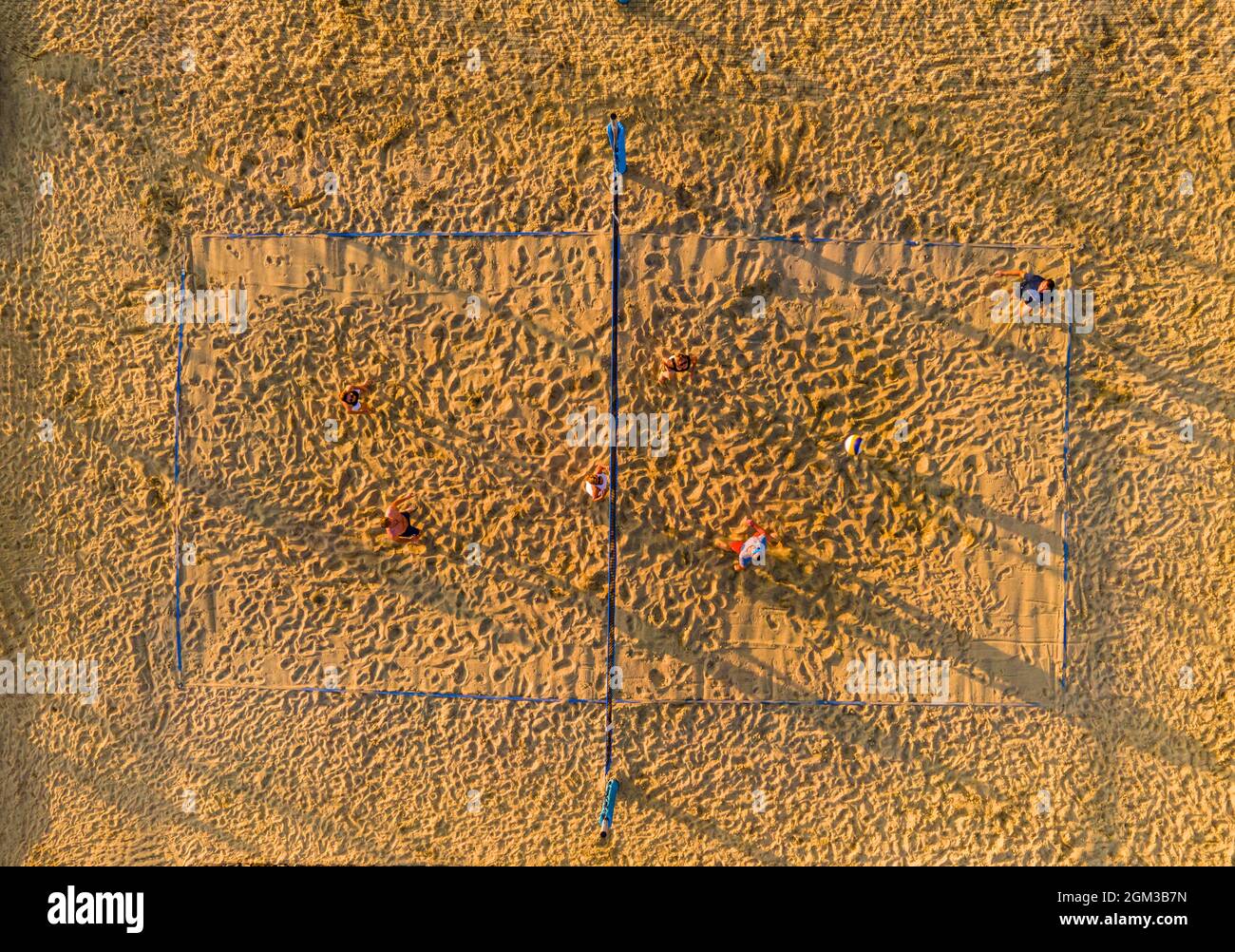 Beach Volleyball Fields in Public Urban Park. Top Down Abstract Aerial ...