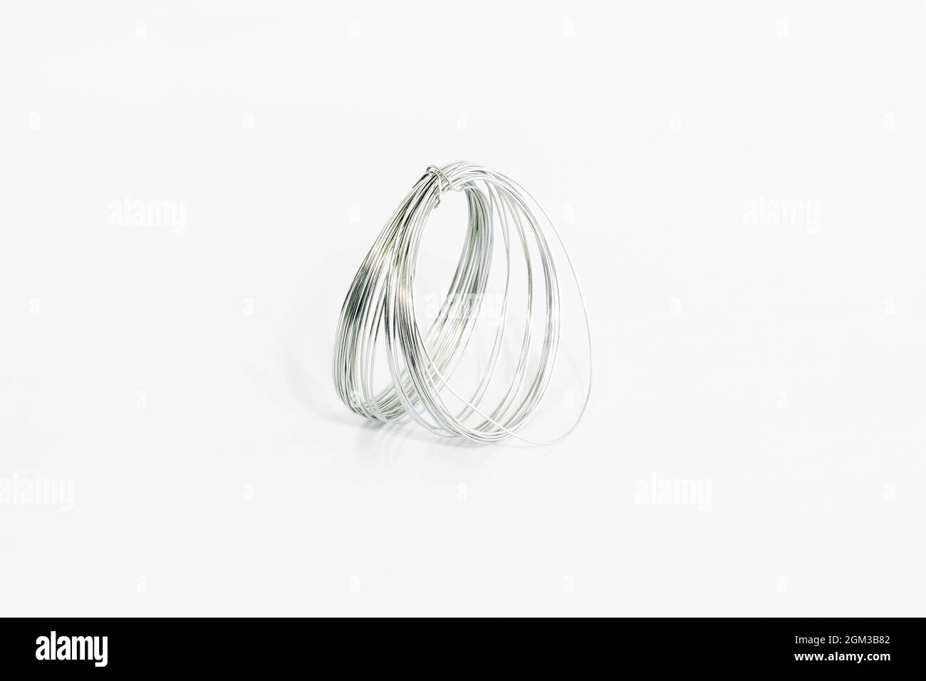 Flexibility steel wire, circle cable isolated on white background Stock ...