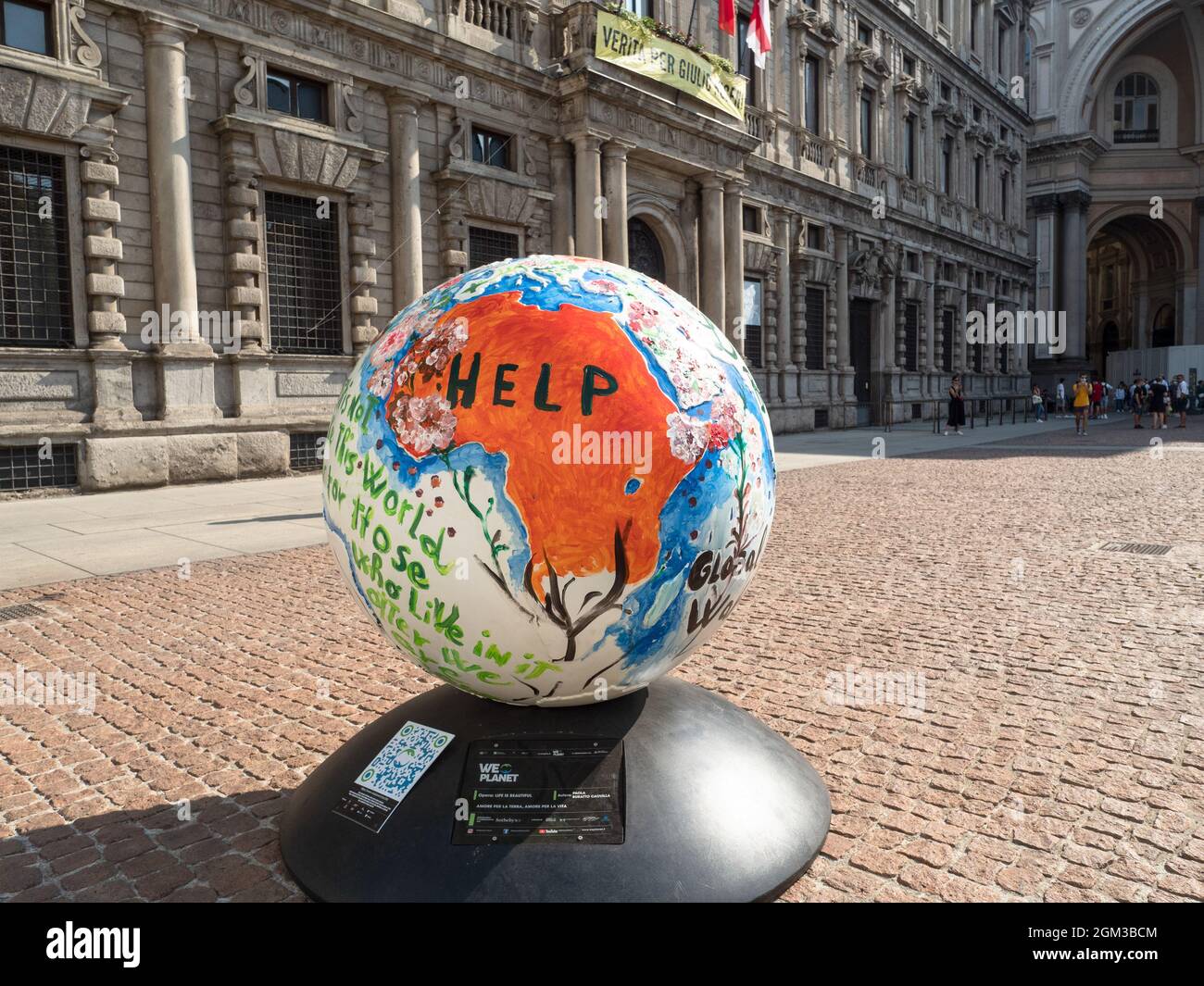 art installation with a message against global warming in front of the ...