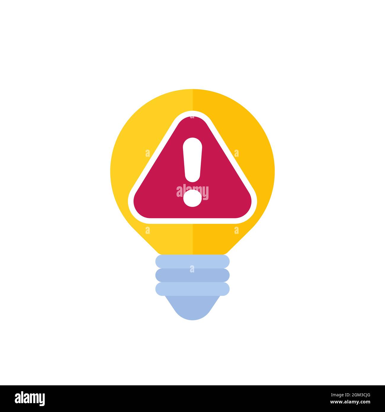 light bulb and warning alert icon, vector Stock Vector Image & Art - Alamy