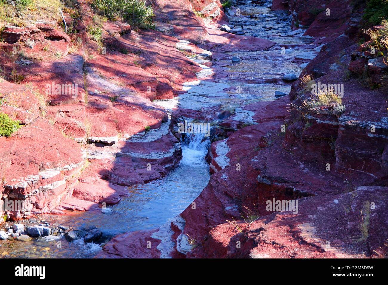The line designed by the water on the red rock of the Canyon in ...