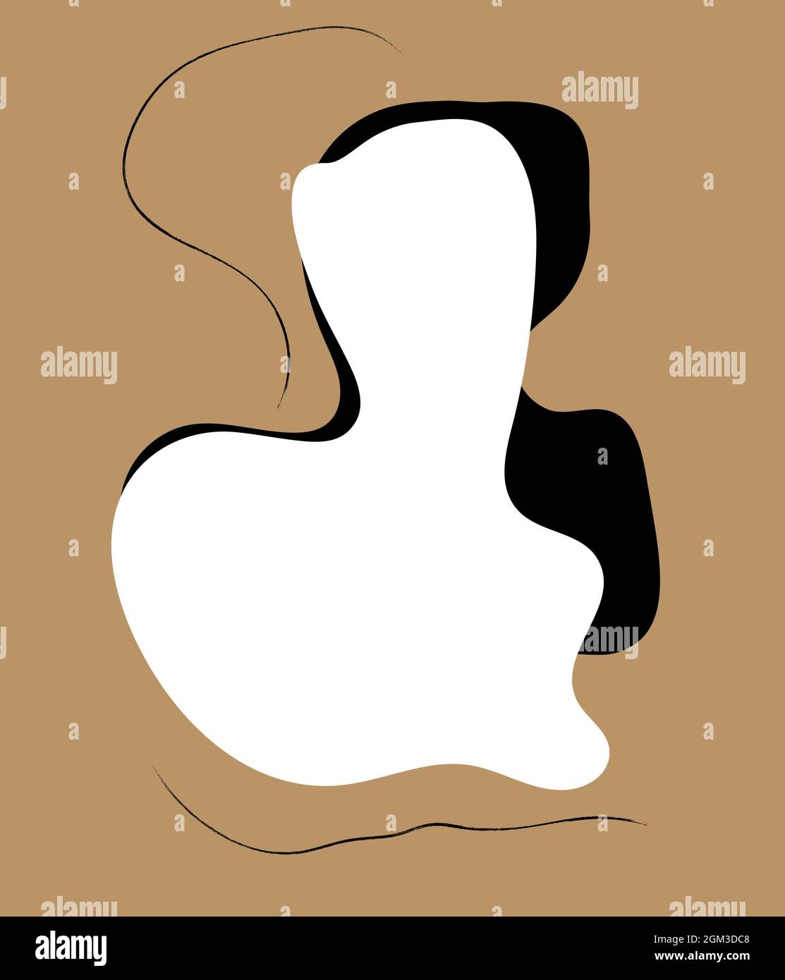 Abstract illustration of human figures with a collage of geometric ...