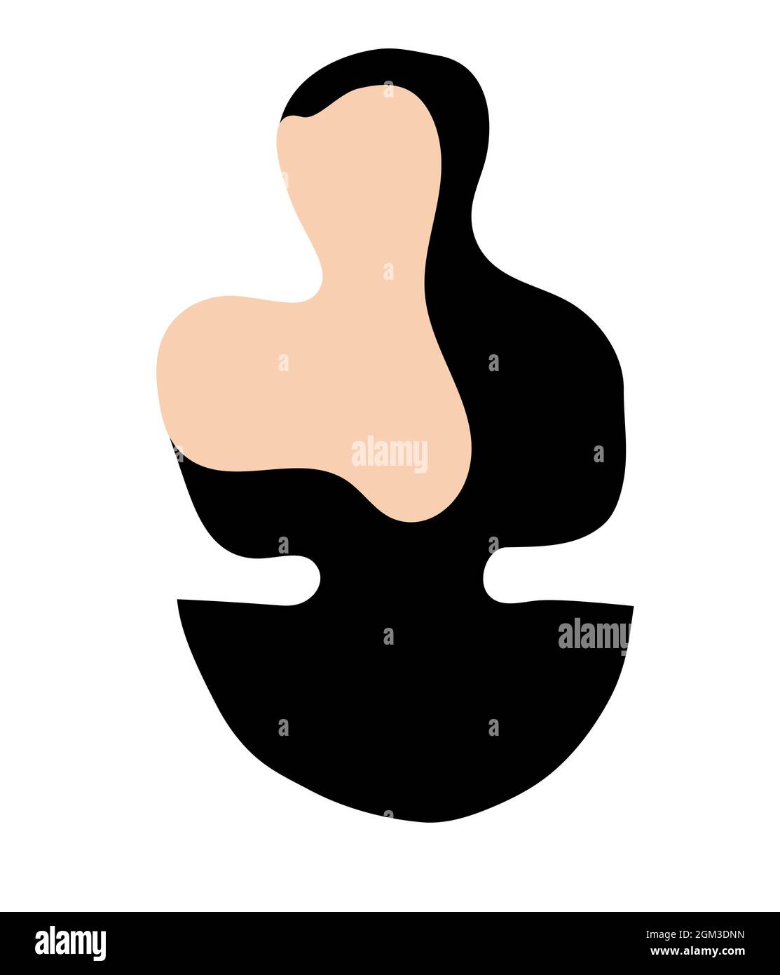 Abstract illustration of a human body with a collage of geometric ...