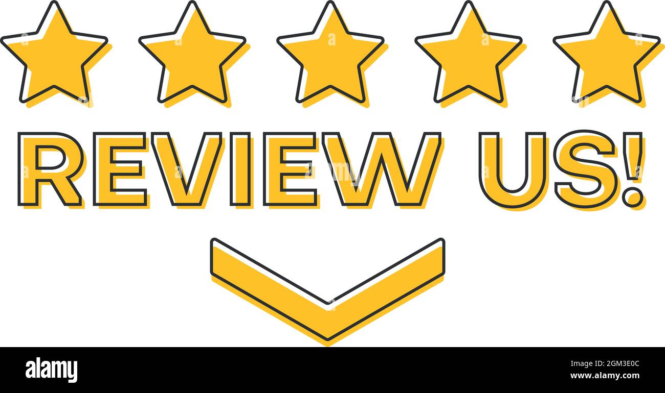 Review us. User rating concept. Review and rate us stars. Business ...