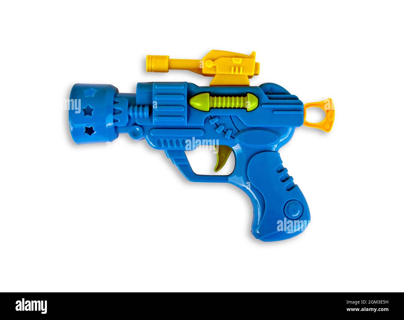 Blue watergun isolated on white background Stock Photo - Alamy