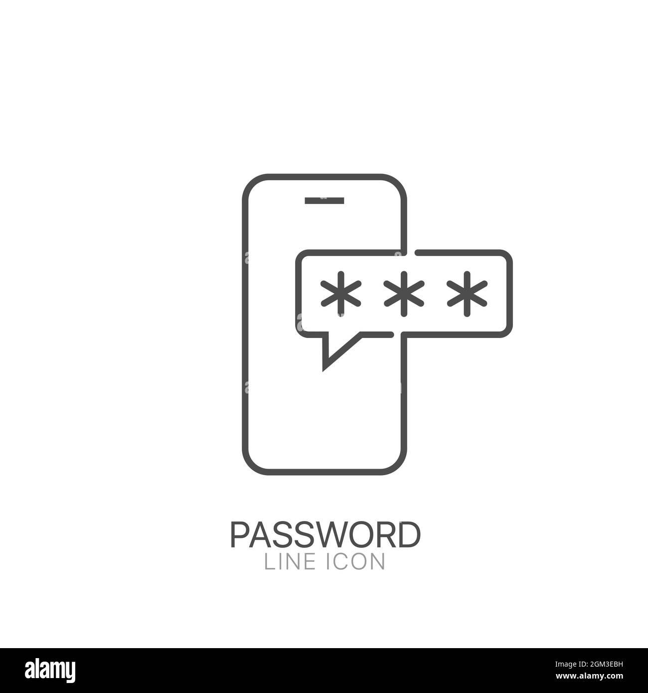 Smartphone with password field vector line icon Stock Vector Image ...