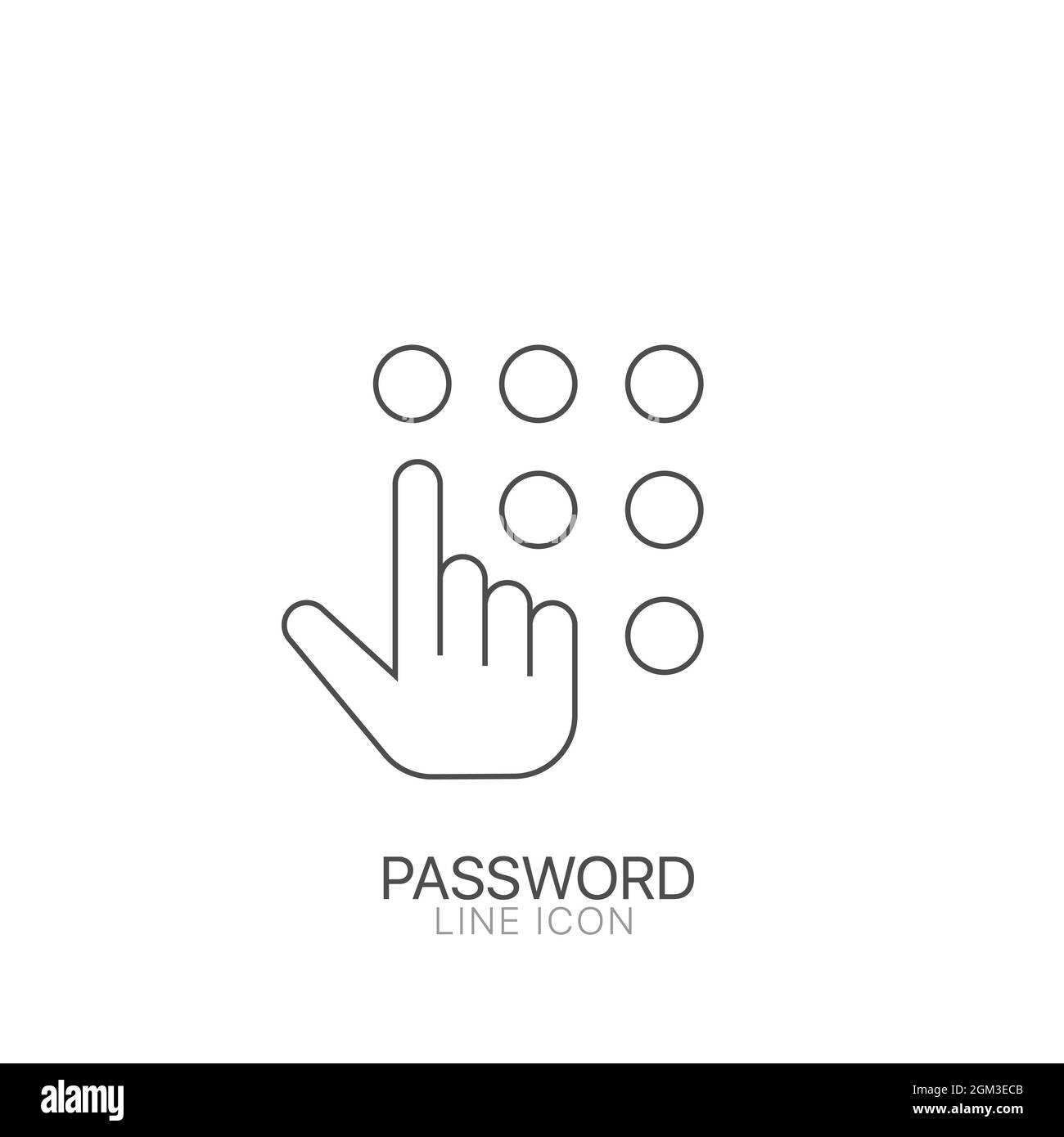 Hand enters the password vector line icon Stock Vector Image & Art - Alamy