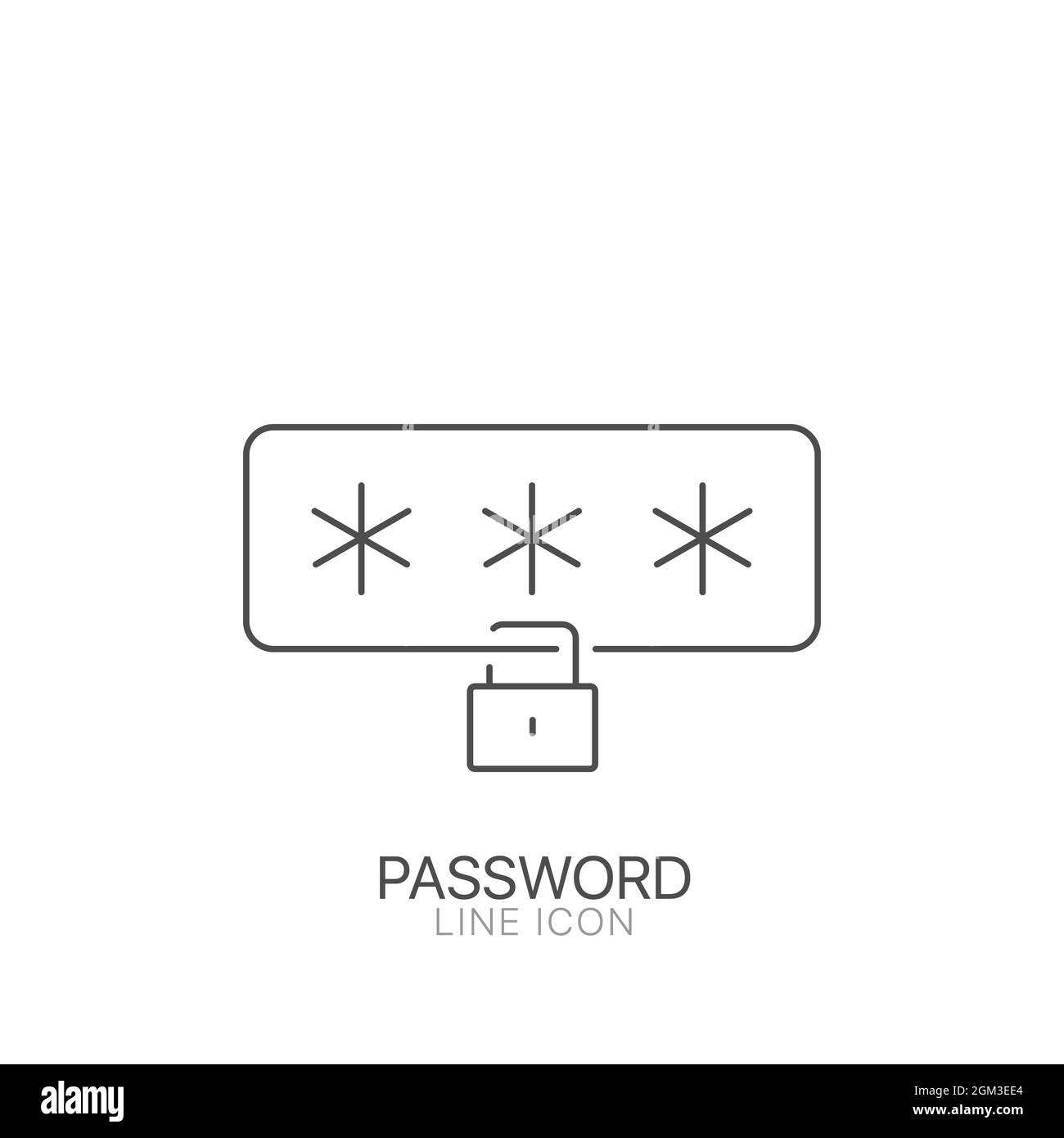 Password Field Vector Line Icon Protection Secure Access Symbol Stock