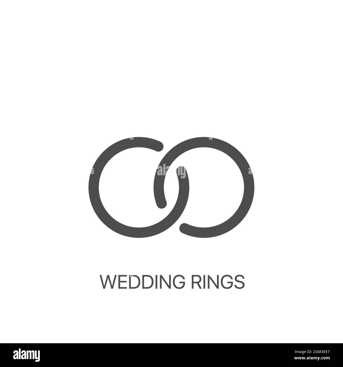 Wedding rings vector line icon. Wedding rings trendy illustration Stock ...