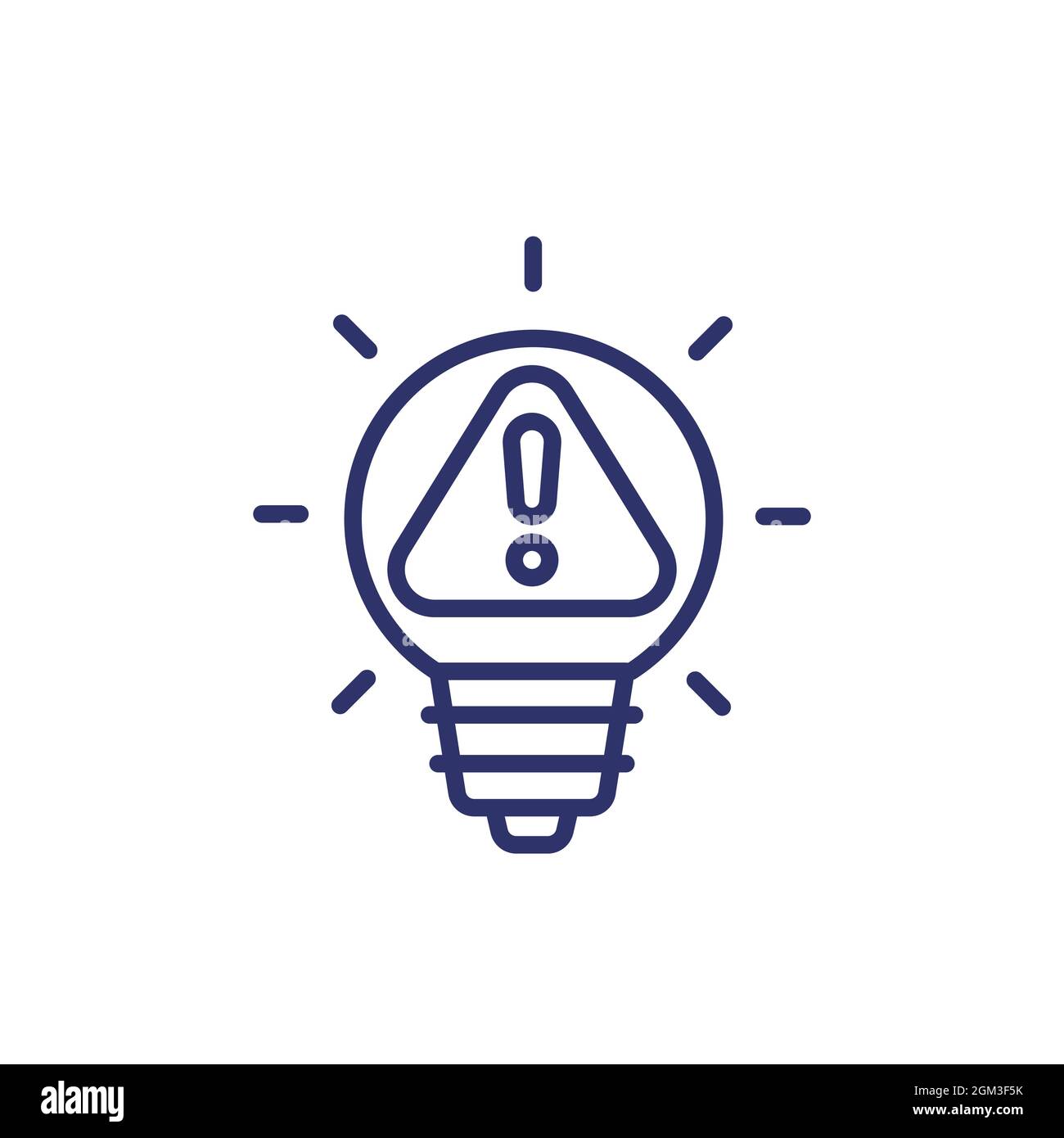 light bulb and warning line icon, vector Stock Vector Image & Art - Alamy