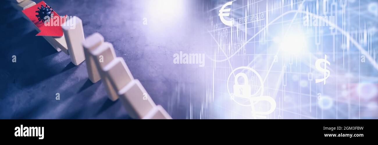 Business concept. The depreciation of the national currency of Russia ...