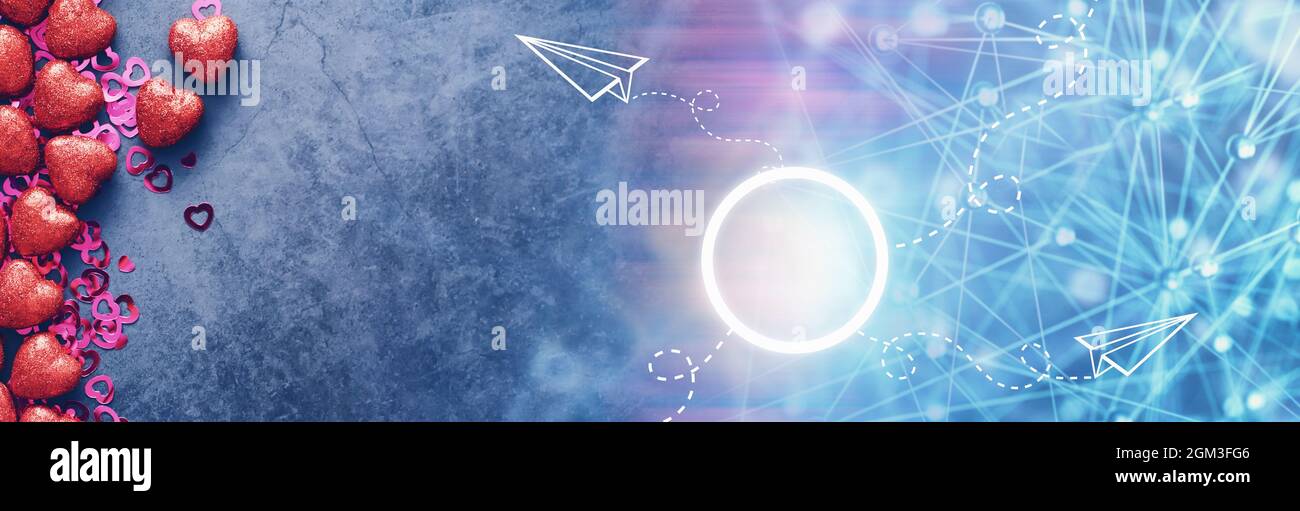 Romantic background. The concept of love and relationships. Heart ...