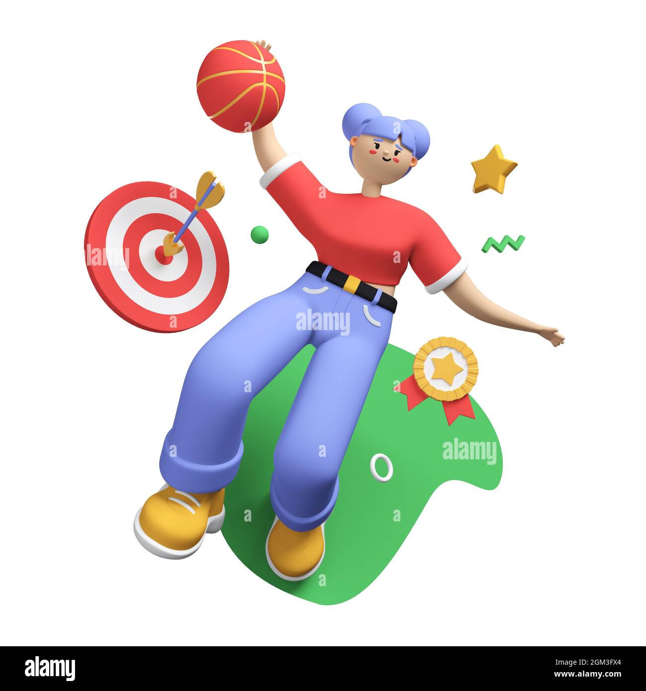 Cartoon with basketball Cut Out Stock Images & Pictures - Alamy