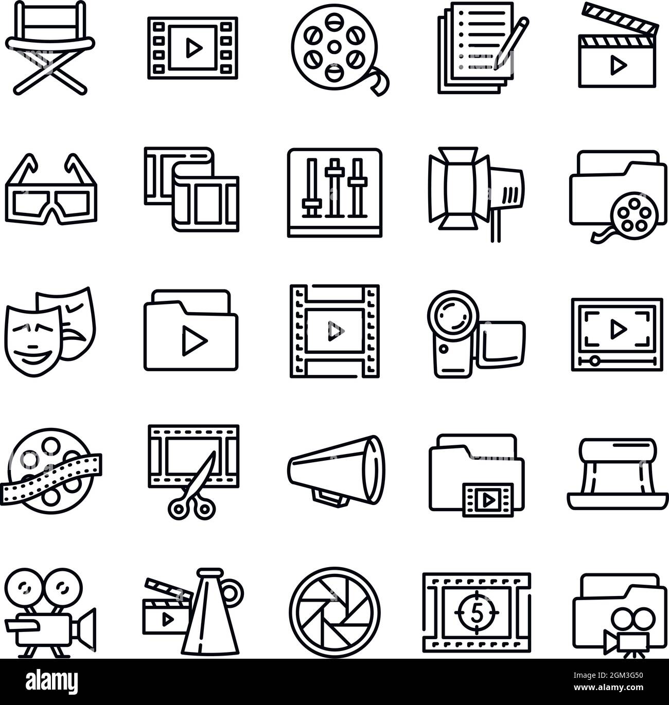 Film production icon. Outline film production vector icon for web ...