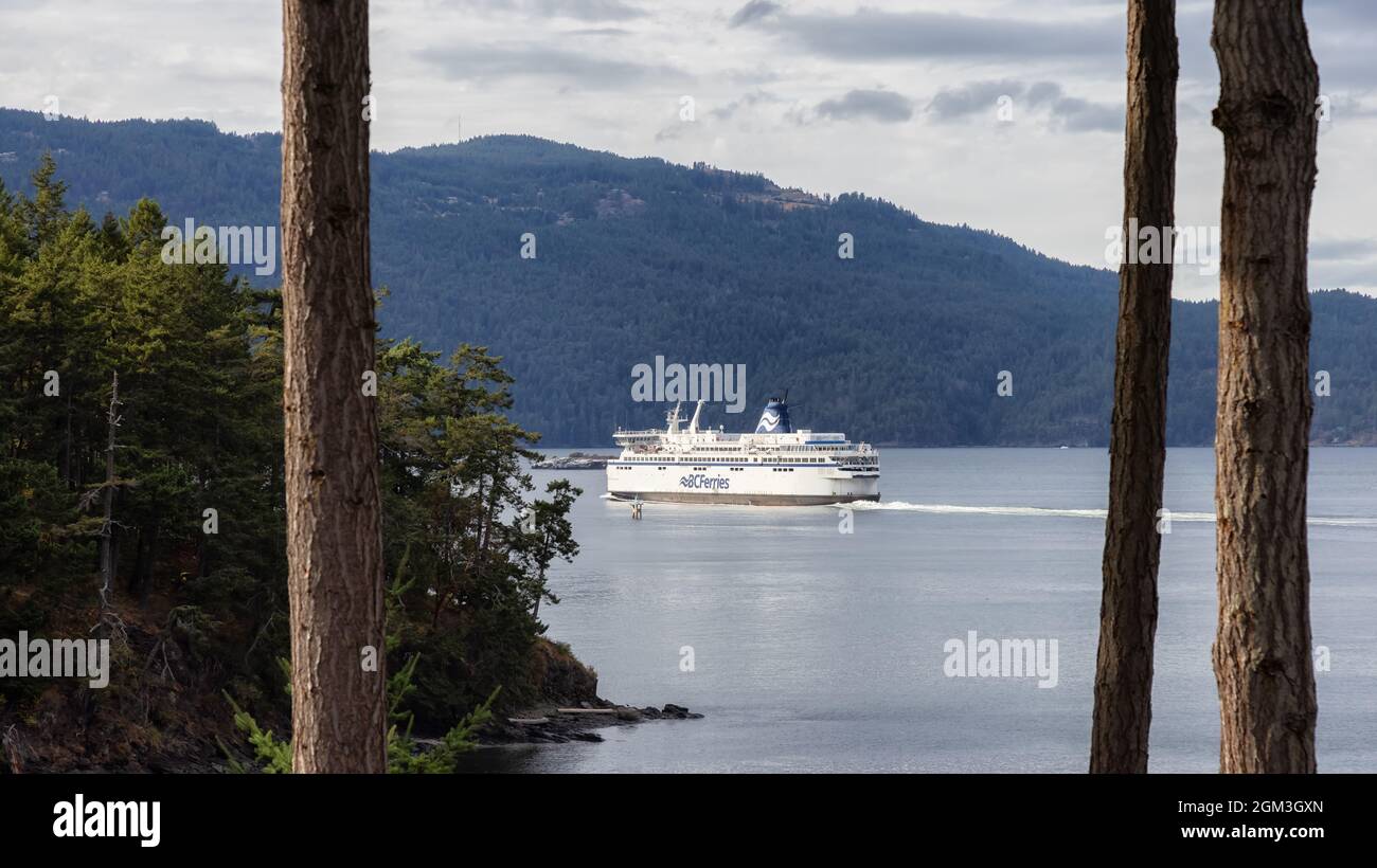 BC Ferries Boat Leaving the Terminal in Swartz Bay Stock Photo - Alamy