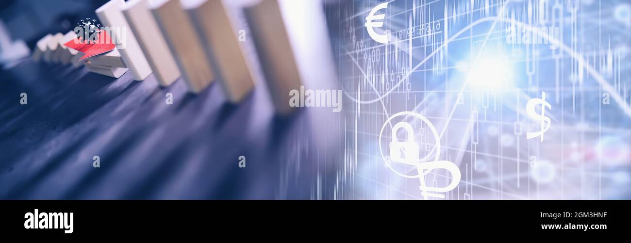 Business concept. The depreciation of the national currency of Russia ...