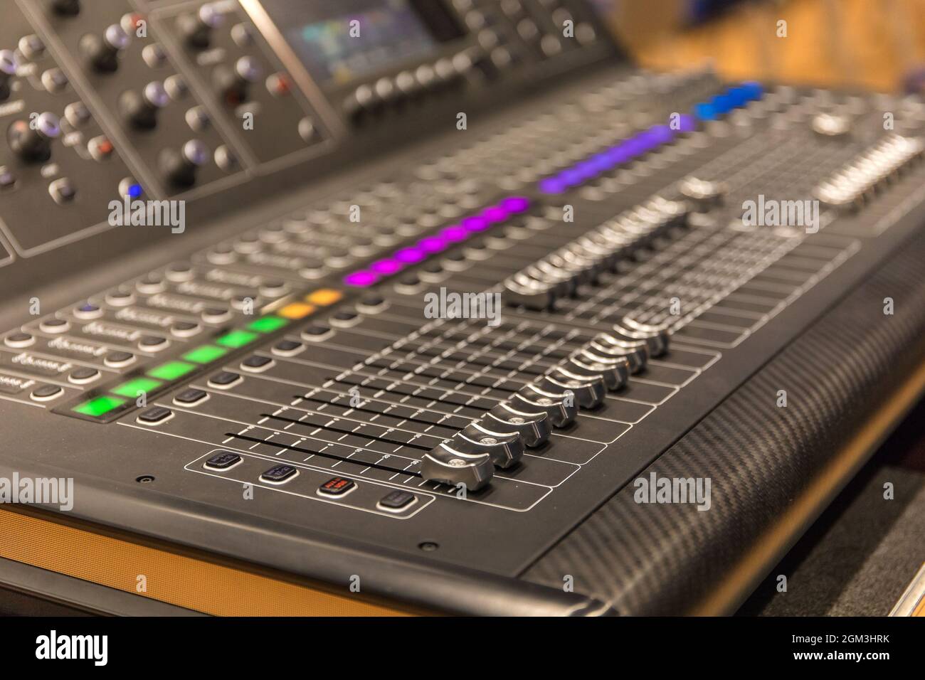buttons equipment in audio recording studio. Professional concert ...