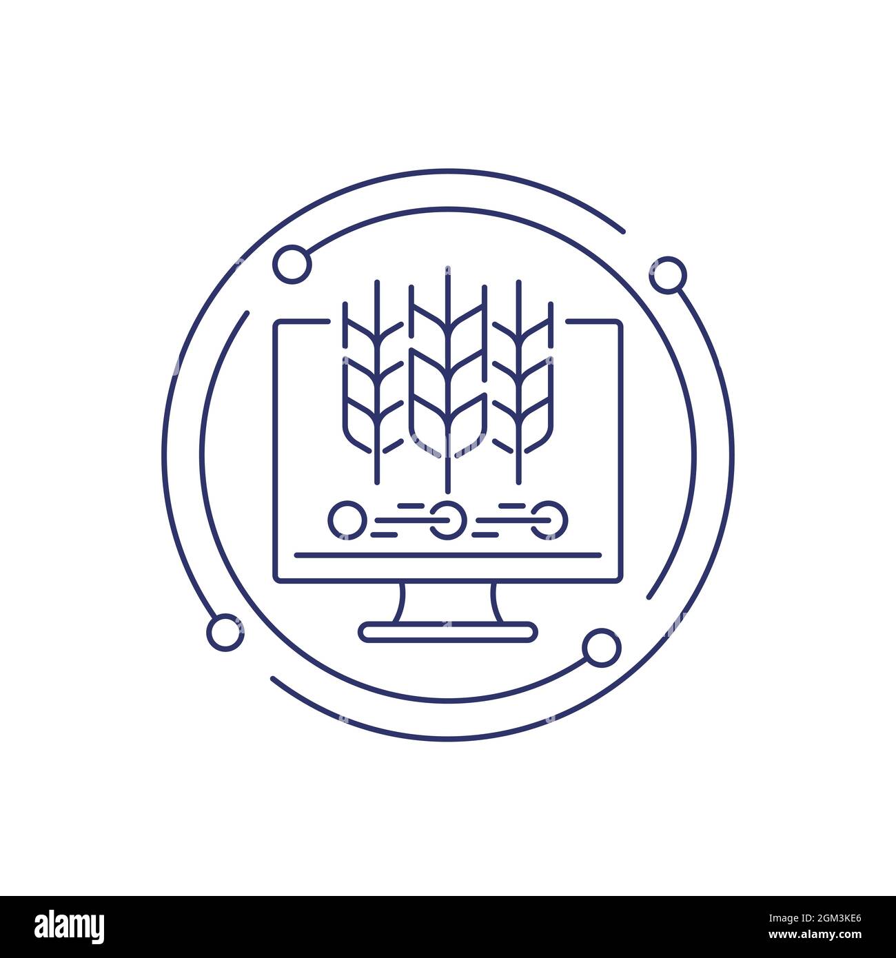 Smart farming and agriculture line icon, vector Stock Vector Image ...