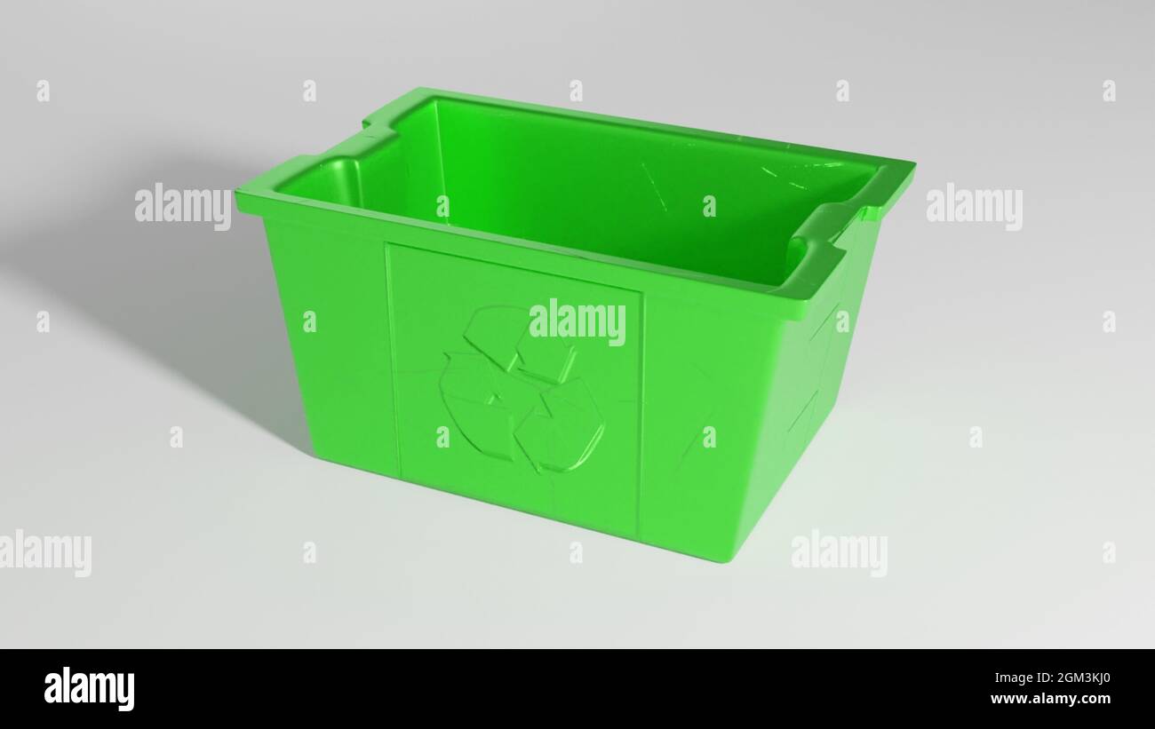 Green empty box is isolated in the light background Stock Photo - Alamy