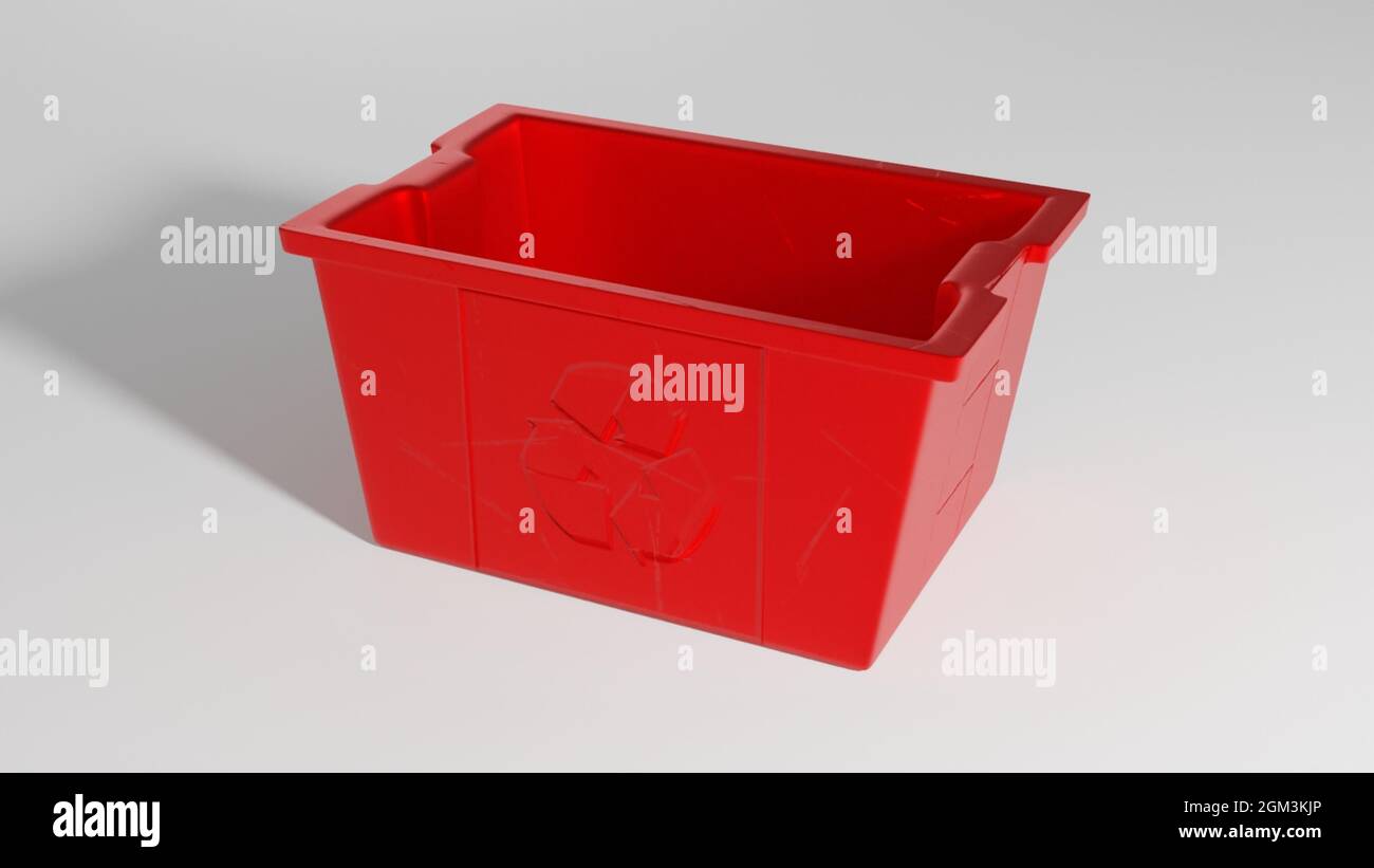 Red empty box is isolated in the light background Stock Photo - Alamy