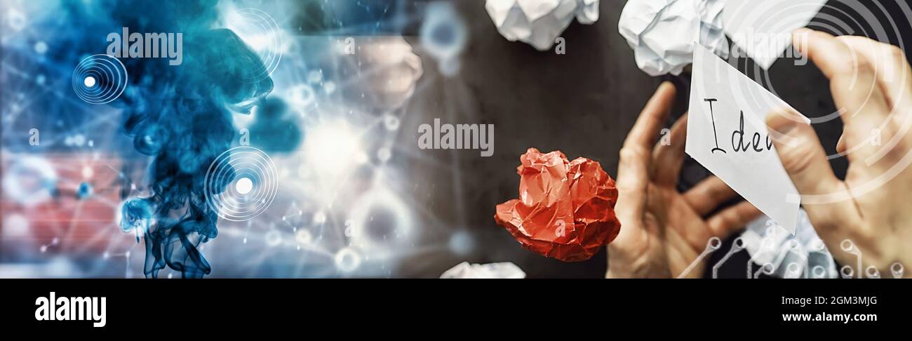 Colored pieces of paper. The concept of creativity and formation of ...