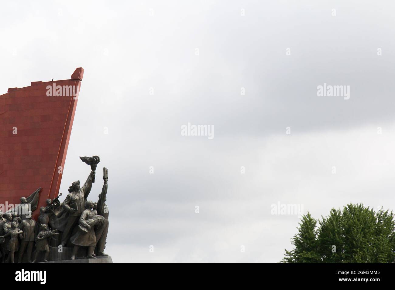 Mansu Hill Grand Monument in Pyongyang, North Korea. There are 229 ...