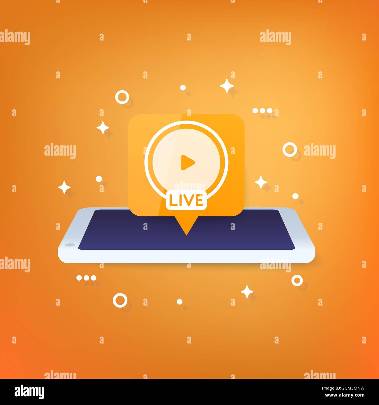 Live stream vector icon with a phone Stock Vector Image & Art - Alamy