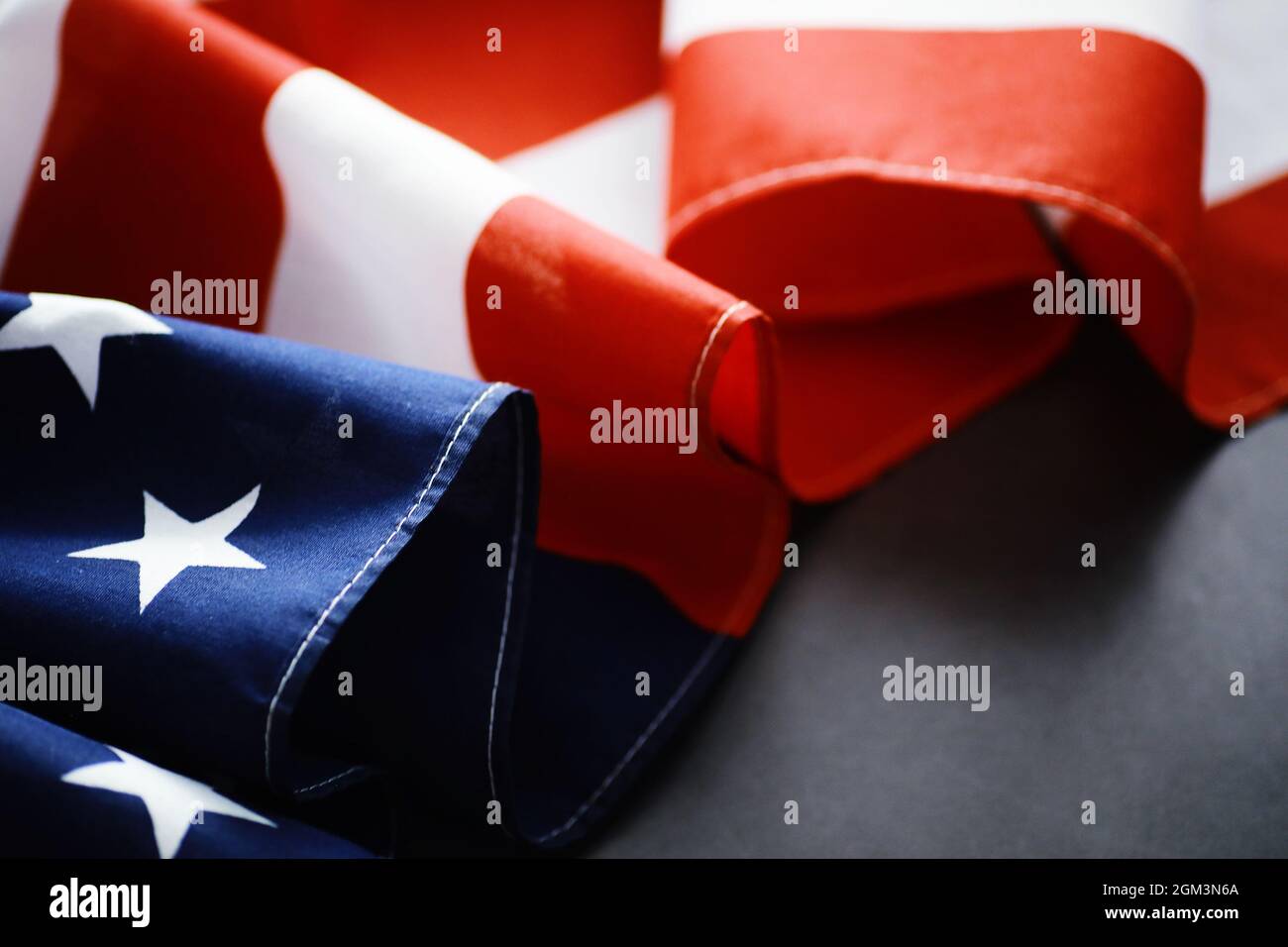 Flapping flag USA with wave. American flag for Memorial Day or 4th of ...