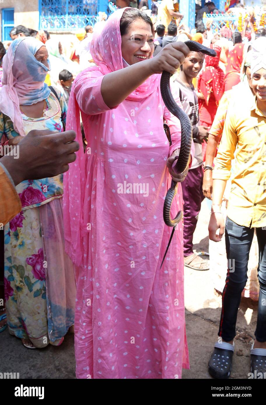 Beawar, Rajasthan, India, September 16, 2021: Indian woman holds a ...