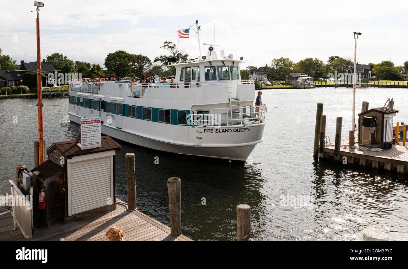Bay Shore, New York, USA - 5 September 2021: The passenger ferry boat ...