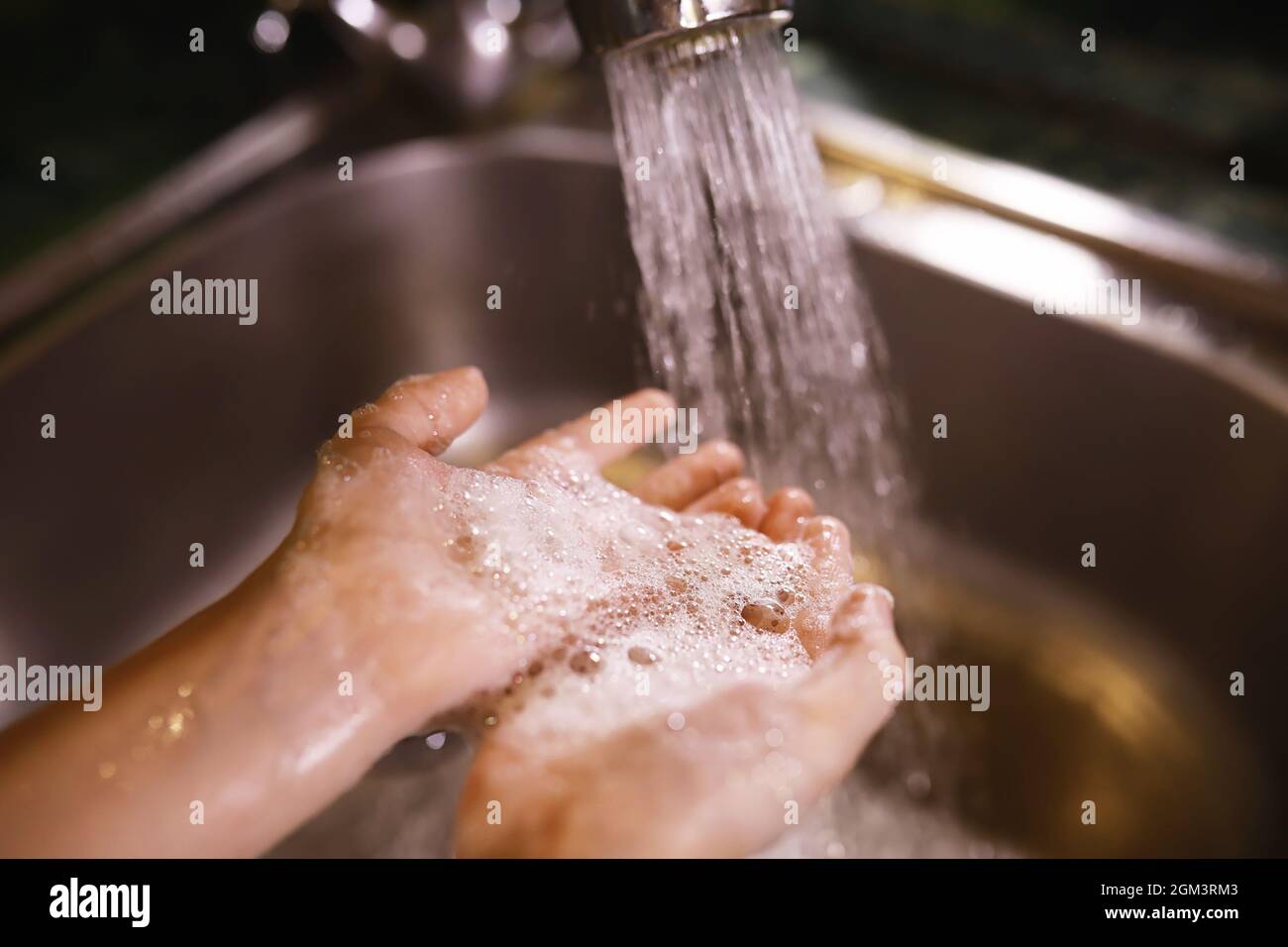Hygiene rules. Hand washing before meals. Antibacterial treatment hands ...