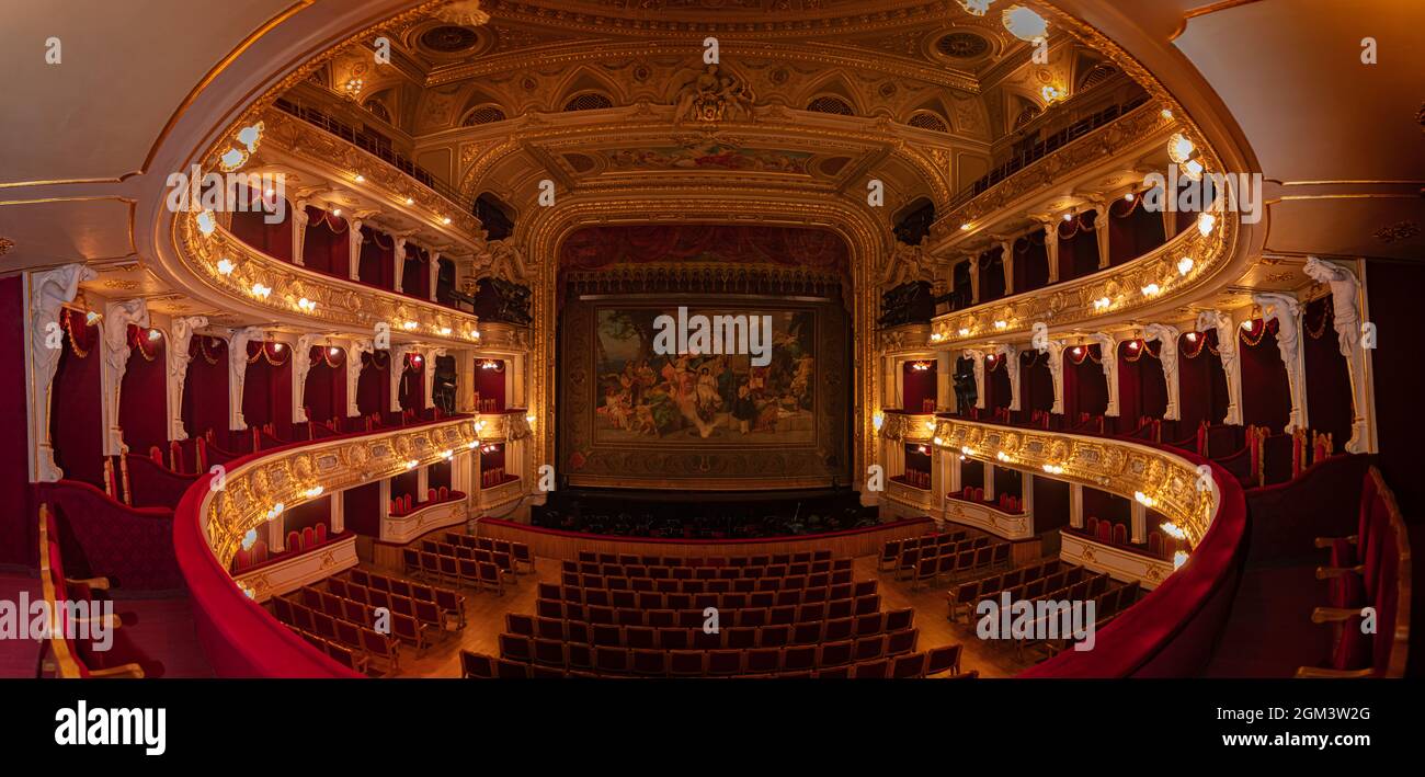 Lviv, Ukraine - September 16, 2021: Lviv opera house interior Stock ...