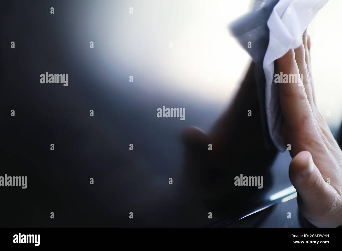 House cleaning concept. Wipe dust off surfaces. Disinfectant treatment ...