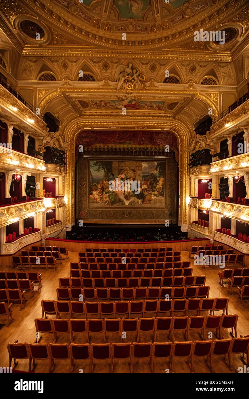 Lviv, Ukraine - September 16, 2021: Lviv opera house interior Stock ...