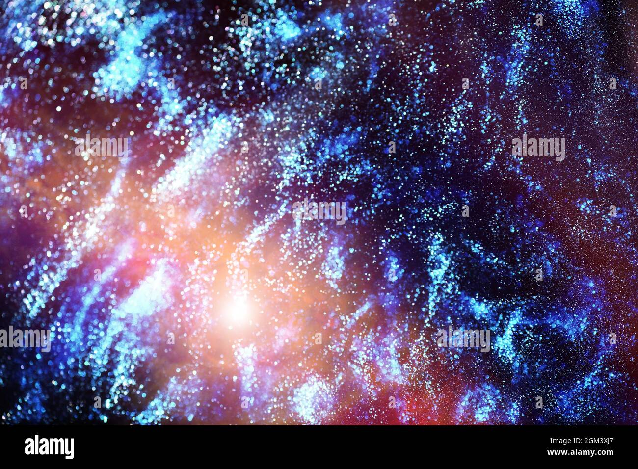 Astronomical photograph of the universe in a distant galaxy with ...