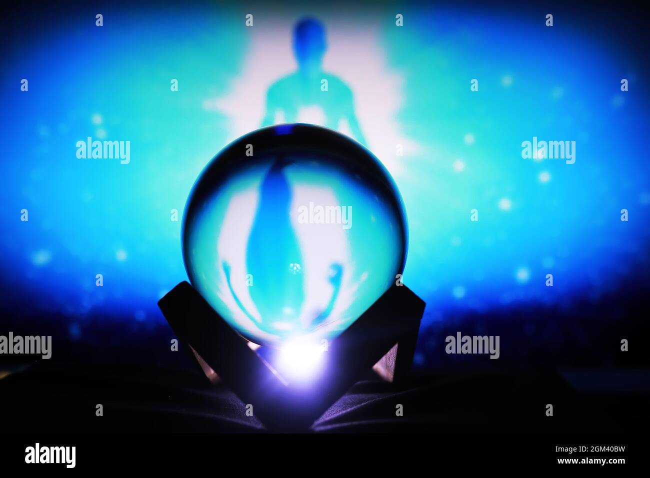 Milky way in magic sphere,Fortune teller,mind power concept. magic ball ...