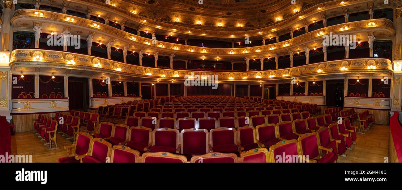 Lviv, Ukraine - September 16, 2021: Lviv opera house interior Stock ...