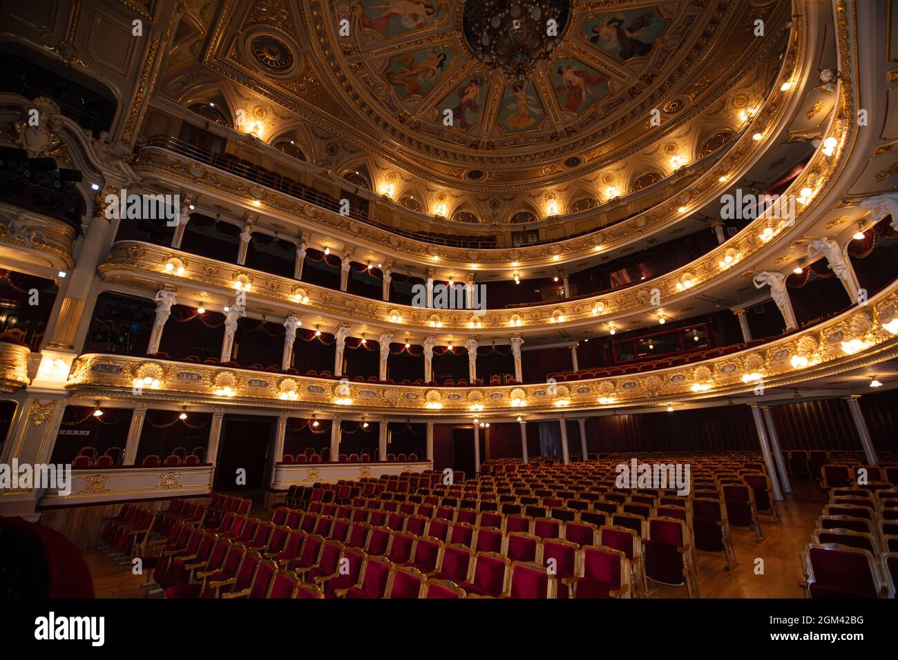 Lviv, Ukraine - September 16, 2021: Lviv opera house interior Stock ...