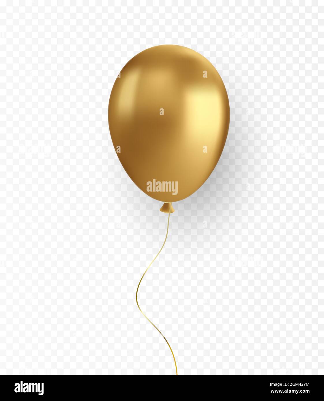 Vector glossy realistic gold baloon on transparent background Stock ...